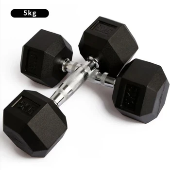 Hexagon Rubber Coated Dumbbell Kg Lbs Weight Lifting Push-up Stand Hex ...
