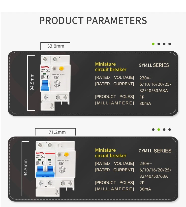 Geya Dz47-63le Electronic Switch 4p 30ma Rcbo Rccb Elcb Rcd Circuit Breaker 100a Rcb0 - Buy ...