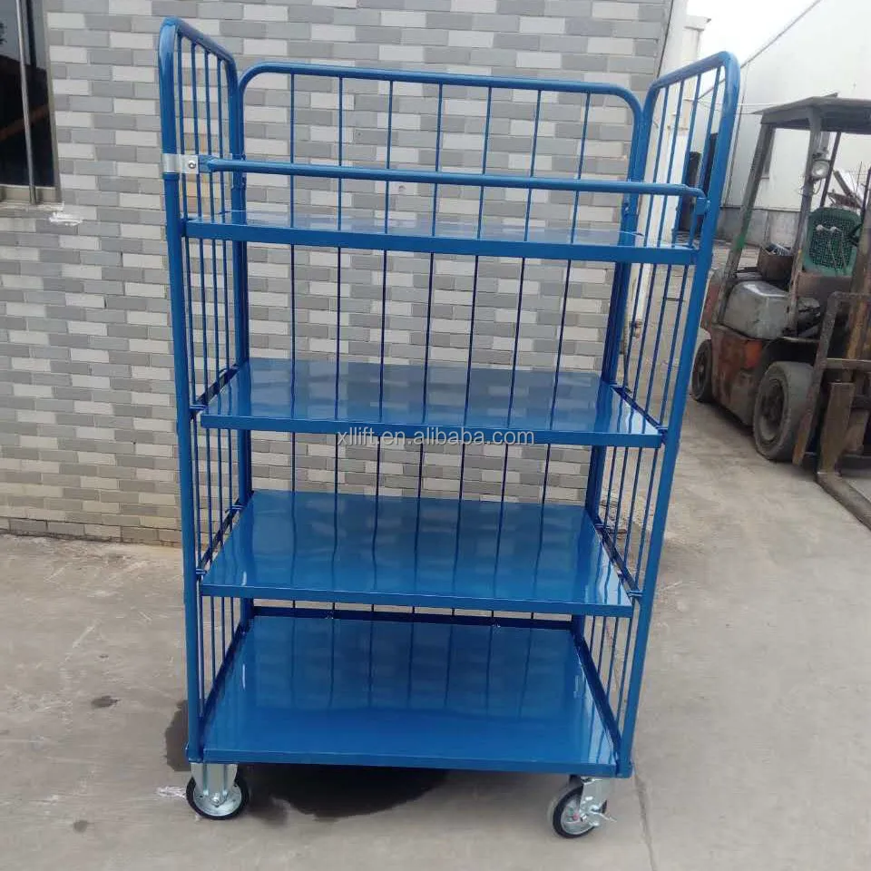 Warehouse Supermarket Industry 3 Sided Cargo Storage Folding Nestable ...