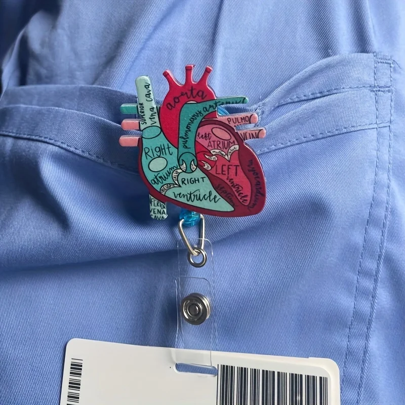 Anatomical Heart Badge Reel - Stylish & Functional