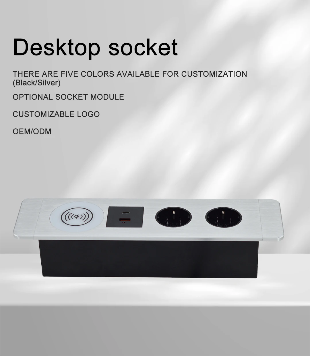 Hidden Under Table Power Socket With Eu Plug Usb A C Ports And Wireless ...