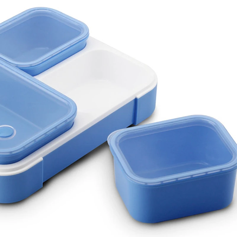 Food Grade Double Wall Pp Plastic Square Airtight Lock Food Lunch Box ...