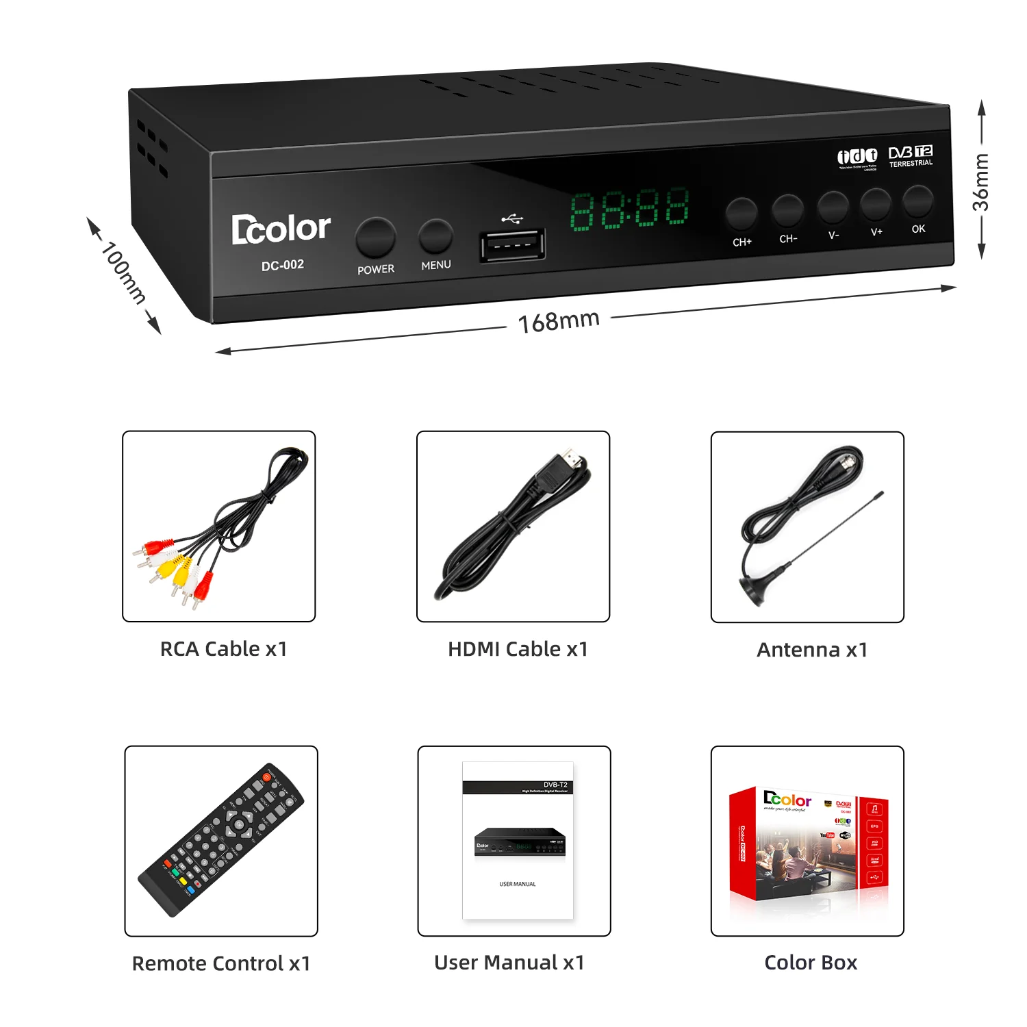 2024 Tdt Hd Cable Dvbt2 Receiver Streaming Device Stb Tv Digital Fta ...
