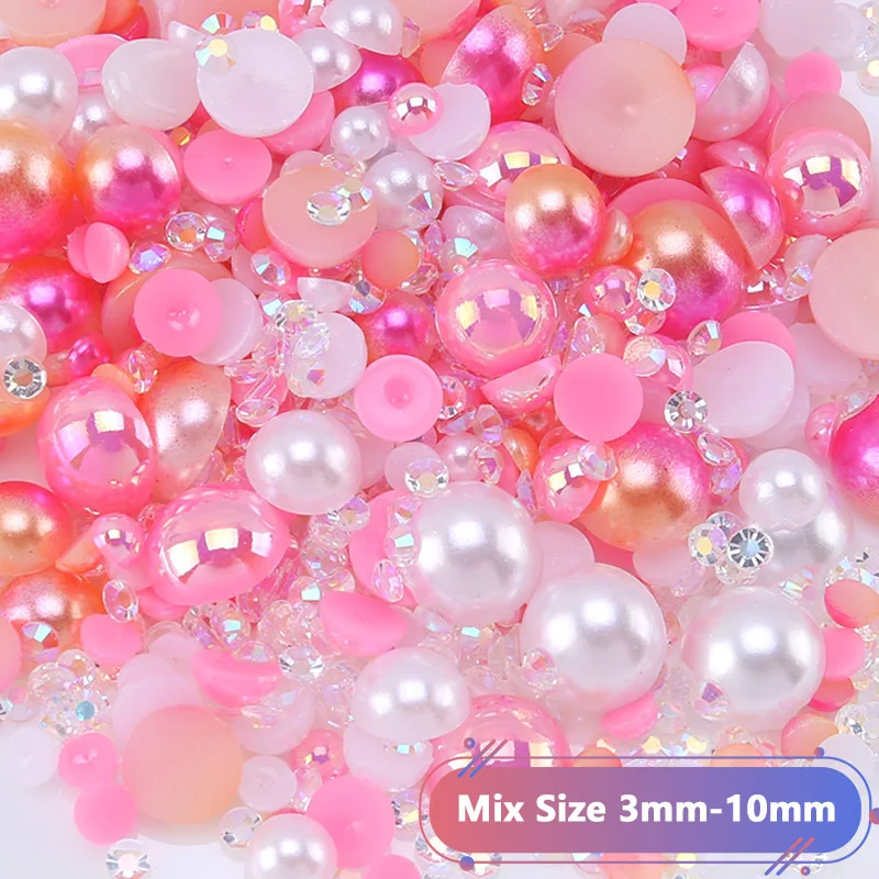 Juli Mix Resin Rhinestone Pearls For Clothing Decoration Glitter Nail ...
