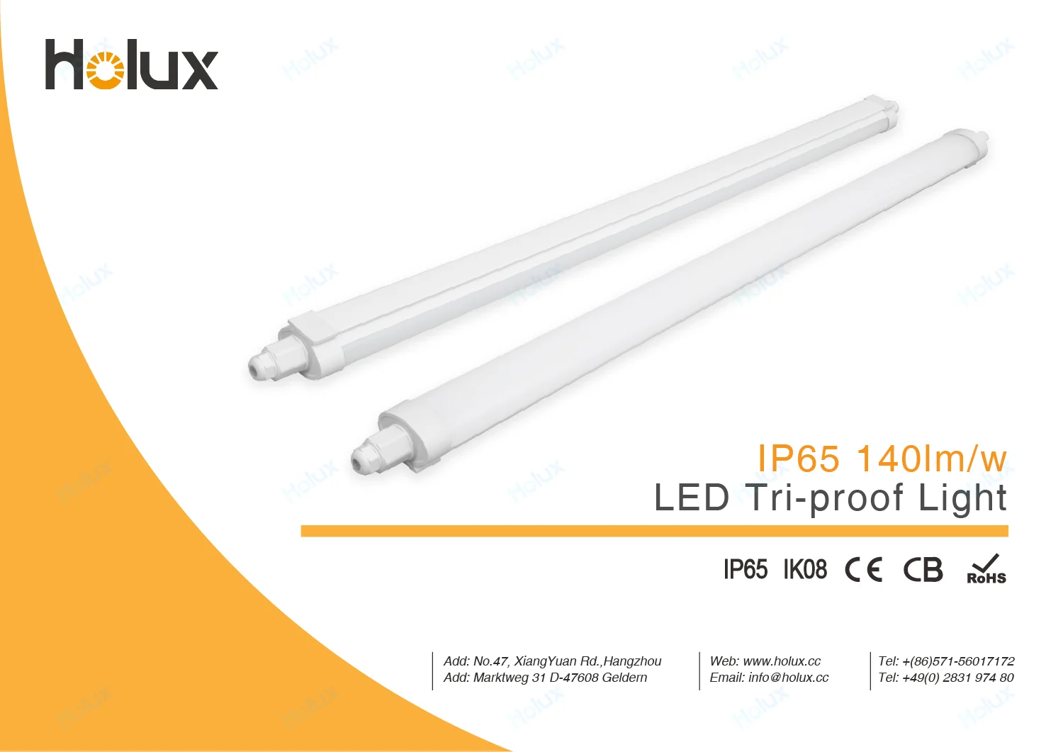 3CCT Dimmable 140lm/W 18w 36w 50w Tri Proof Lampnew Design Ip65 Ik08 Pc ...