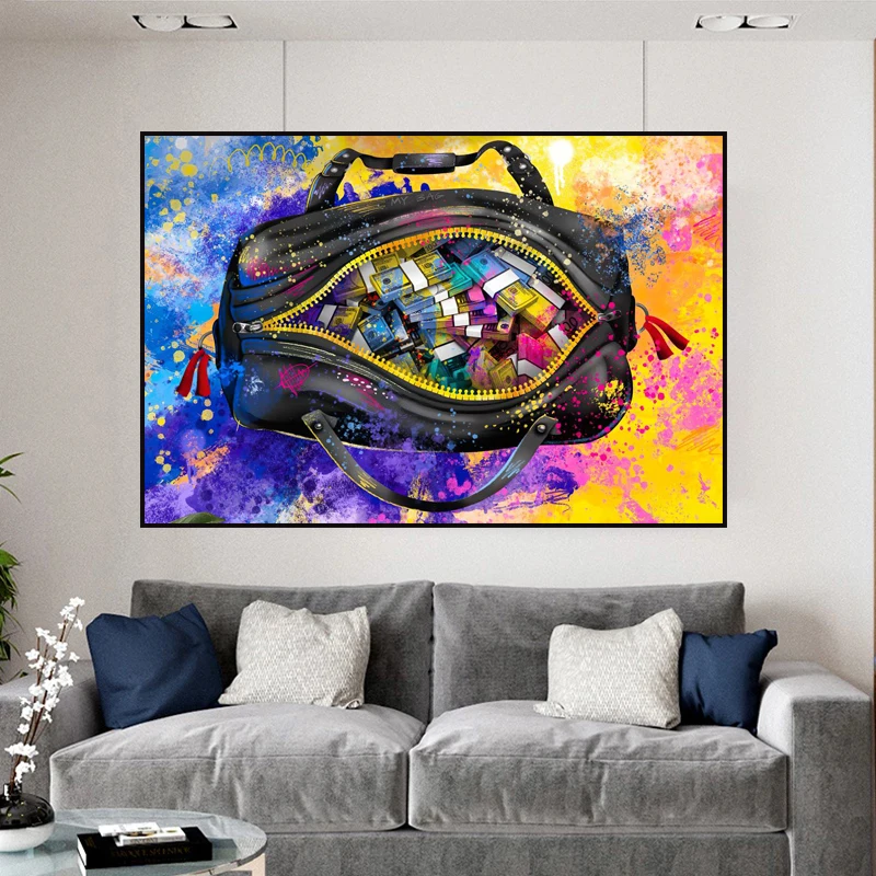 Graffiti Art Money Bag Posters Artwork Street Canvas Painting And ...