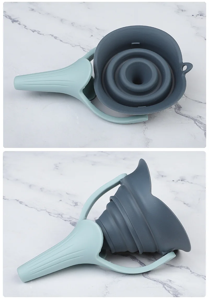 Kitchen Gadgets Accessories Foldable Silicone Funnels For Water Bottle ...