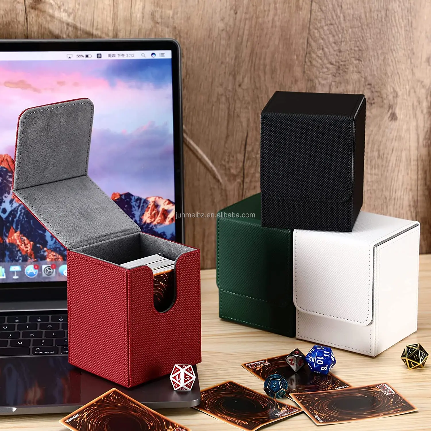 PU Leather Strong Magnet Card Deck Case Holder for Magic Commander TC G ...