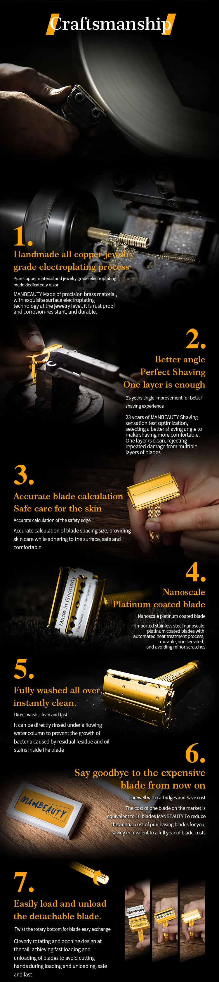 Hot Selling Classic Double Edge Shaving Razor Brass Short Handle ...