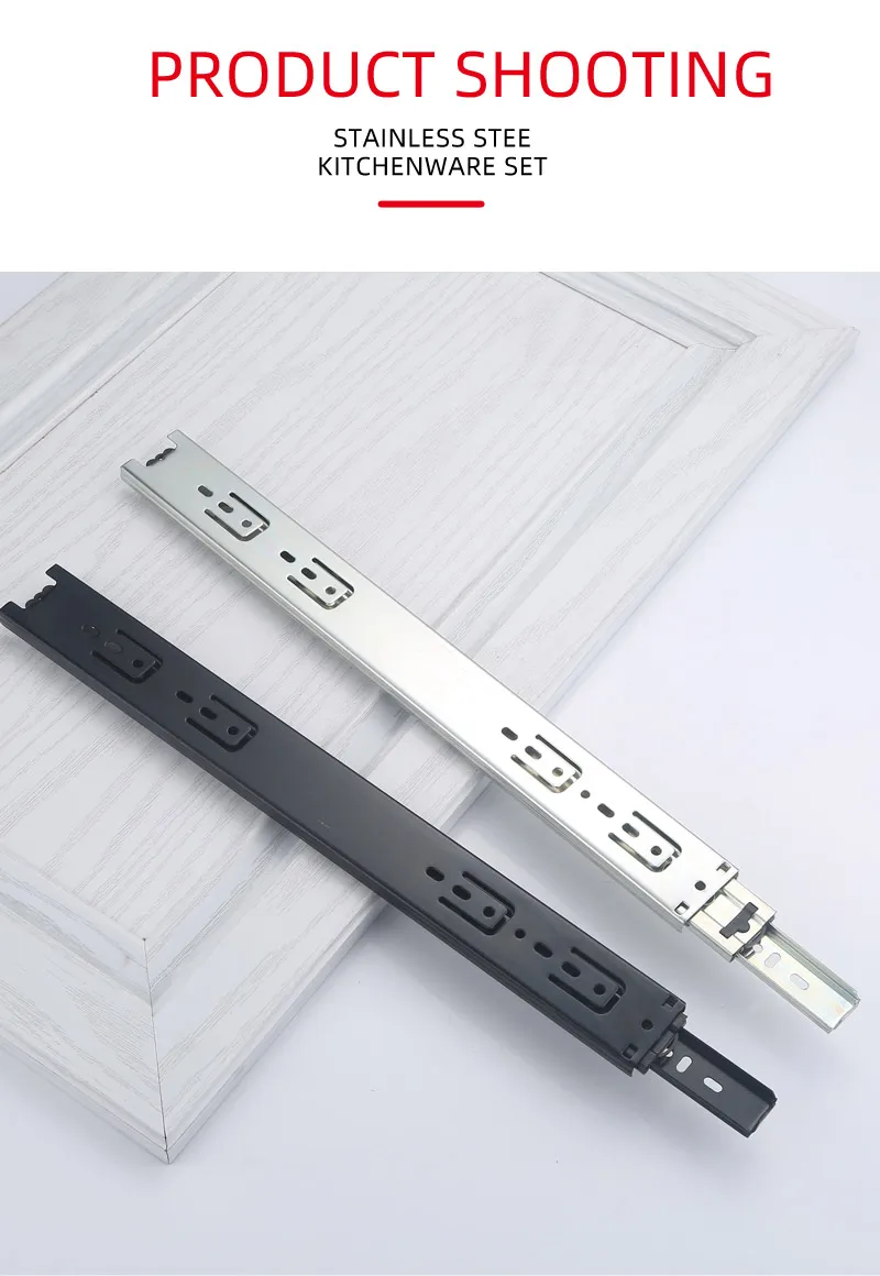 JVSIN Ms Drawer Slides Kitchen Cabinet Rail Soft Close Table Sliding ...