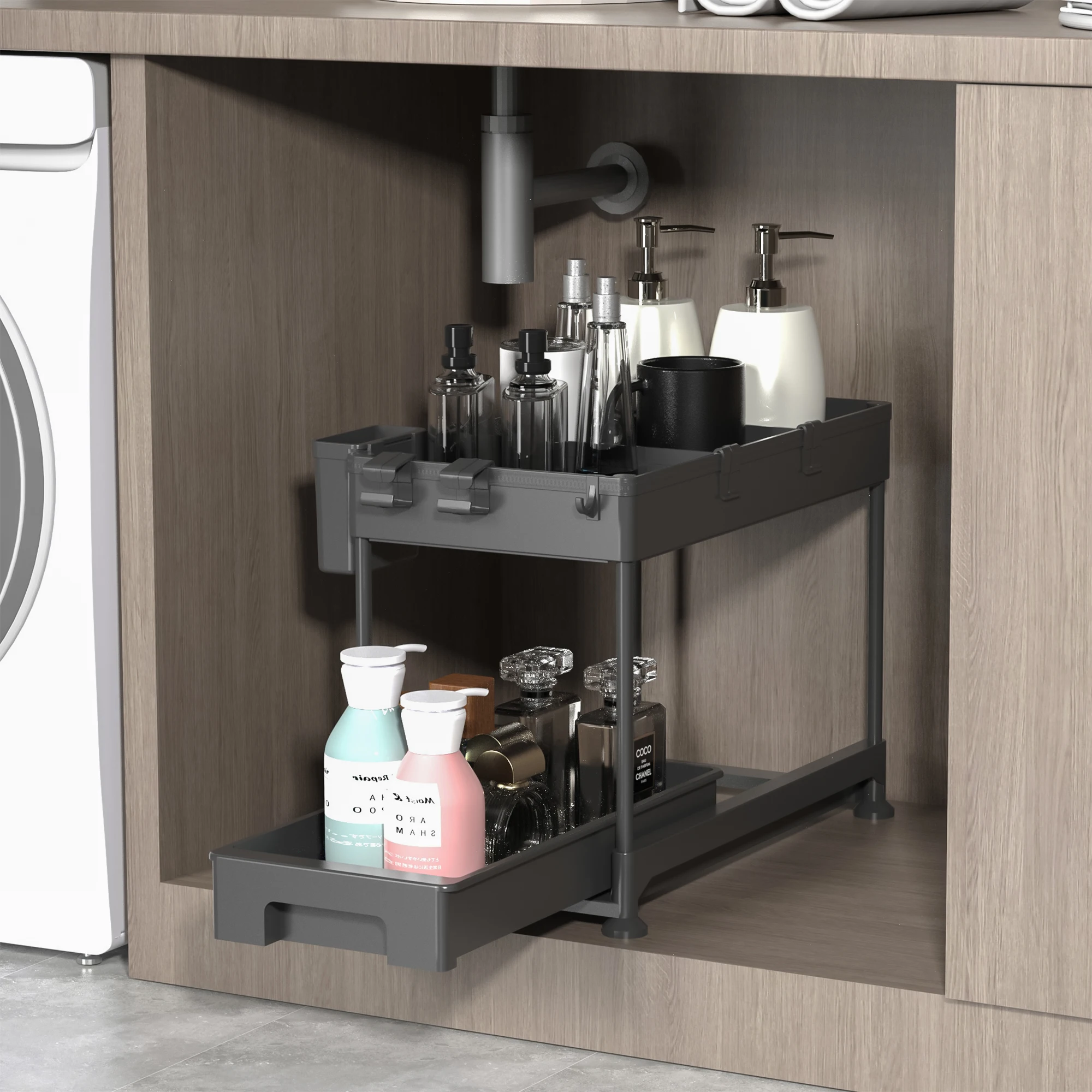 2-layer Foldable Drawer Organizer - Perfect for Kitchen & Bath