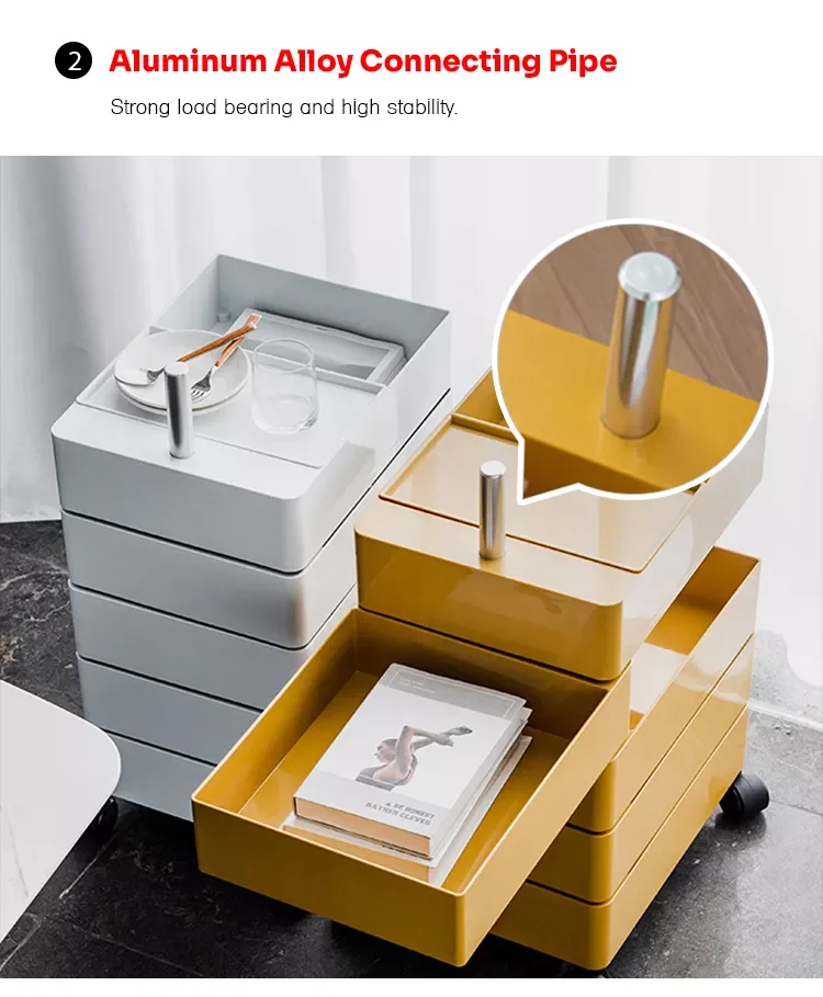 Rotating 5tiers Organizer Plastic Carts Side Table With Wheels - Buy ...