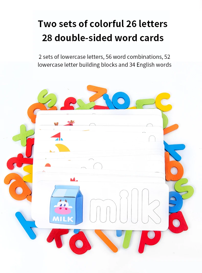 Spelling Letter Cards Game Educational Learning Toy Flash Cards Paper ...