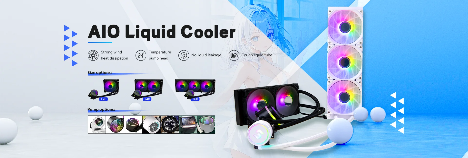 High Performance Black AIO CPU Cooler Gaming Computer Water Cooling ...