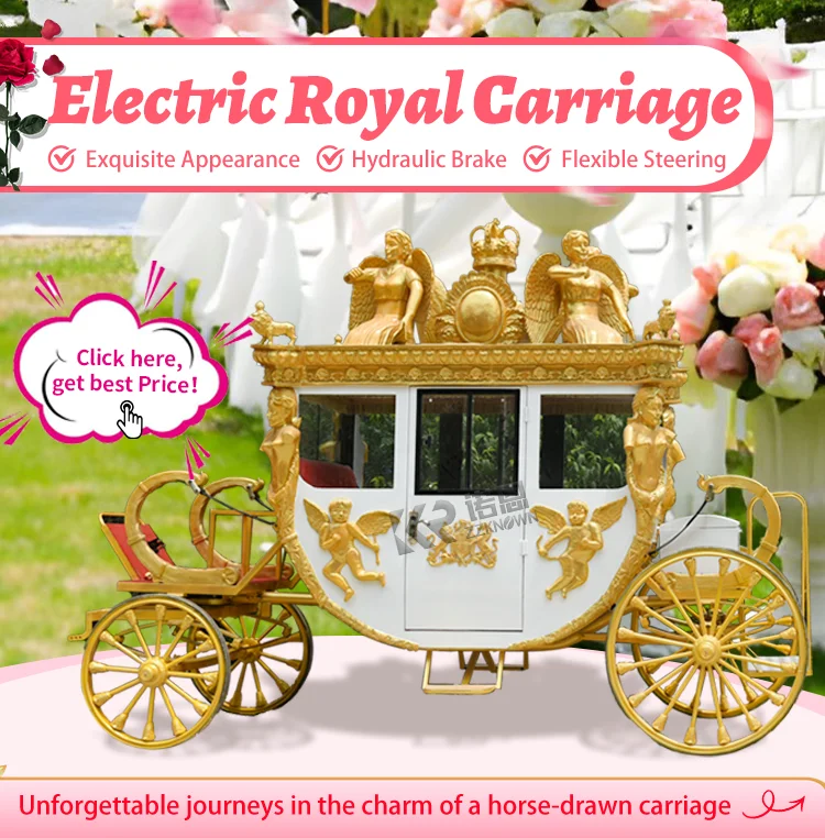 European Royal Family Wedding Electric Horse Carriage Luxury Buggy ...