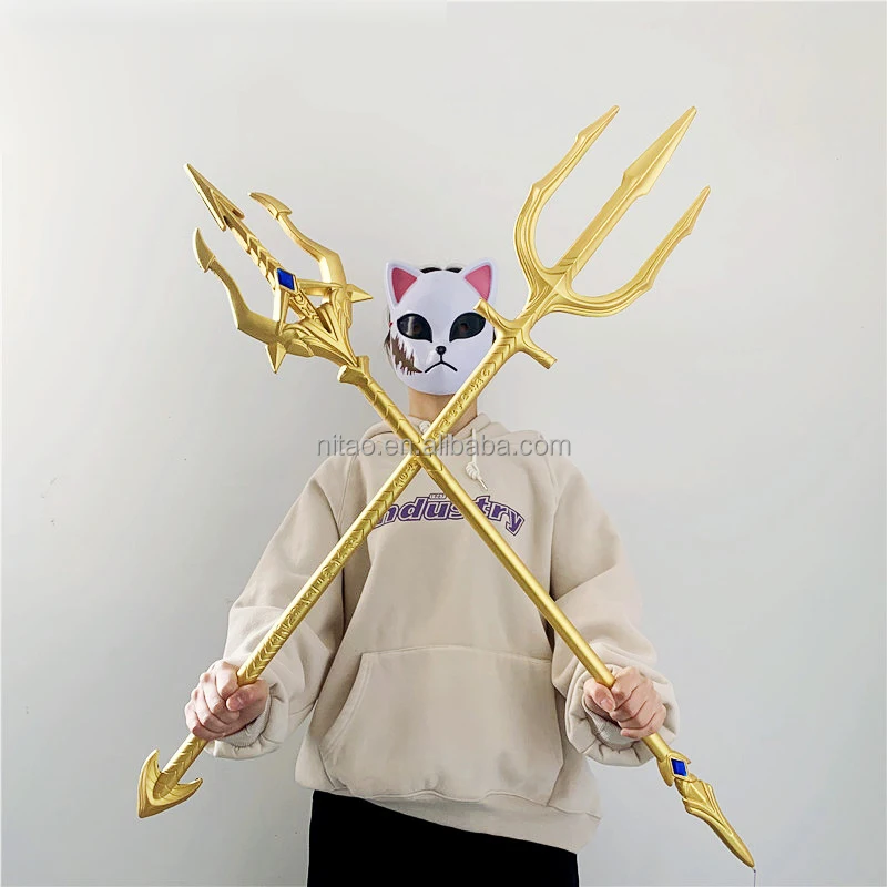 Poseidon Weapon Golden Trident 100cm - Safe Halloween Toy