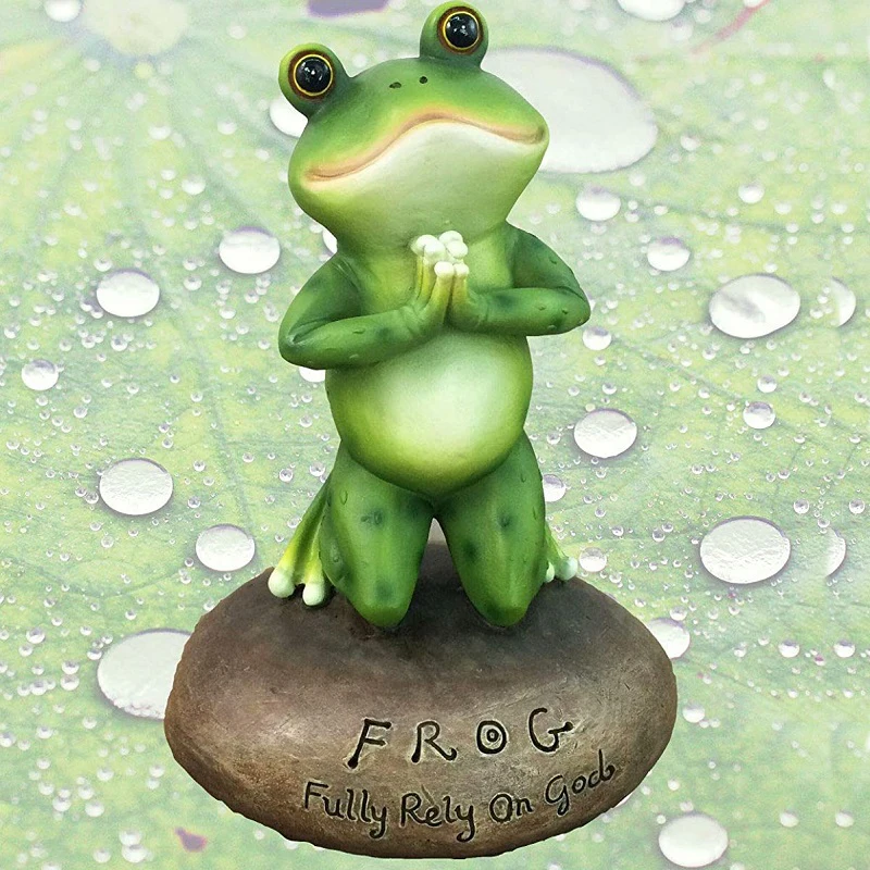 Inspirational Figurines Religious Novelties Outdoor Frog Decor Praying ...
