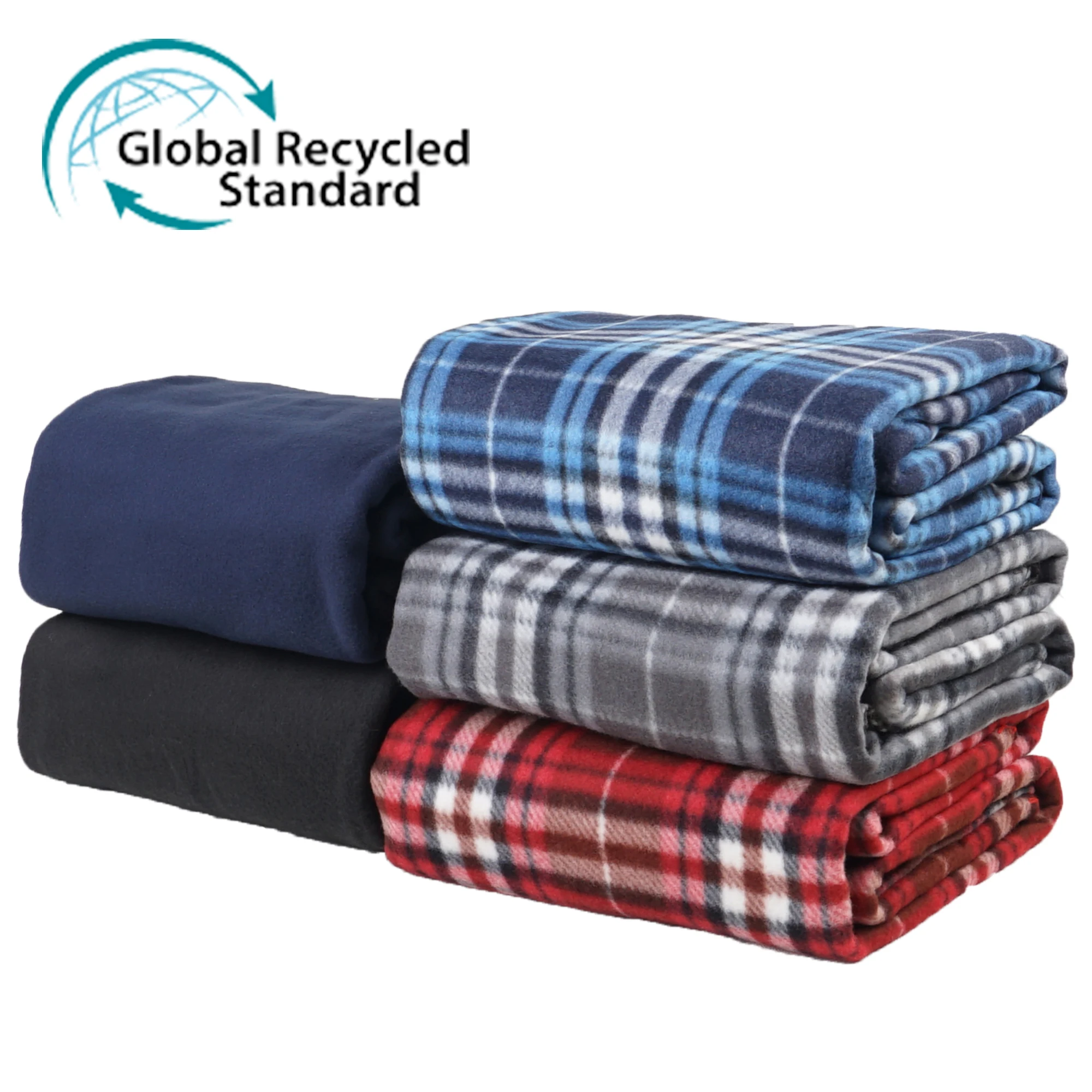 Aoyatex Promotion RPET Recycled Solid Color Polar Fleece Throw Blanket ...