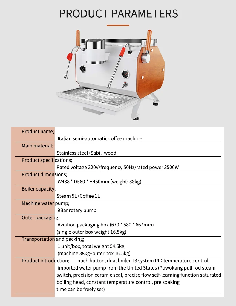 Nibu Commercial Espresso Machine - Semi-Automatic Coffee Maker