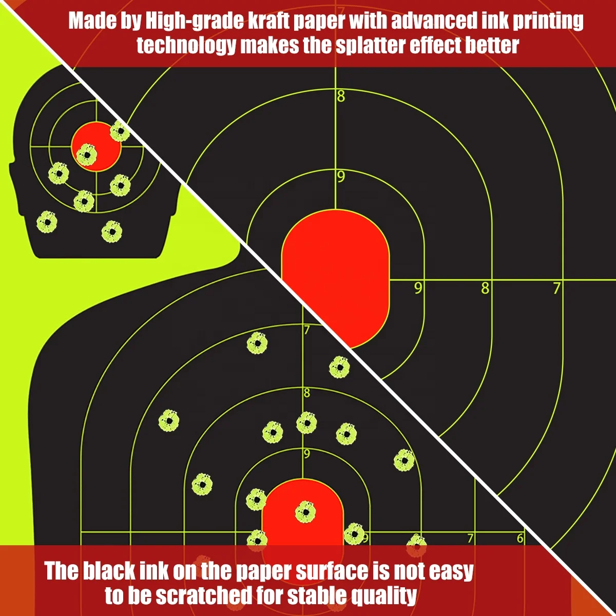 Fluorescent 18x24 Splatter Target Stickers for Shooting Practice