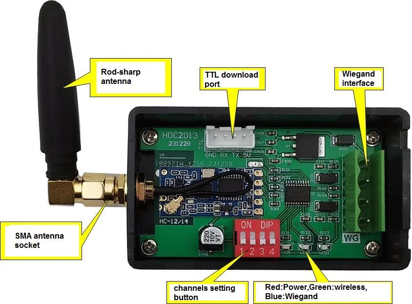 Wiegand To Lora Wireless Data Transmission Transceiver 1000m Dc5v ...