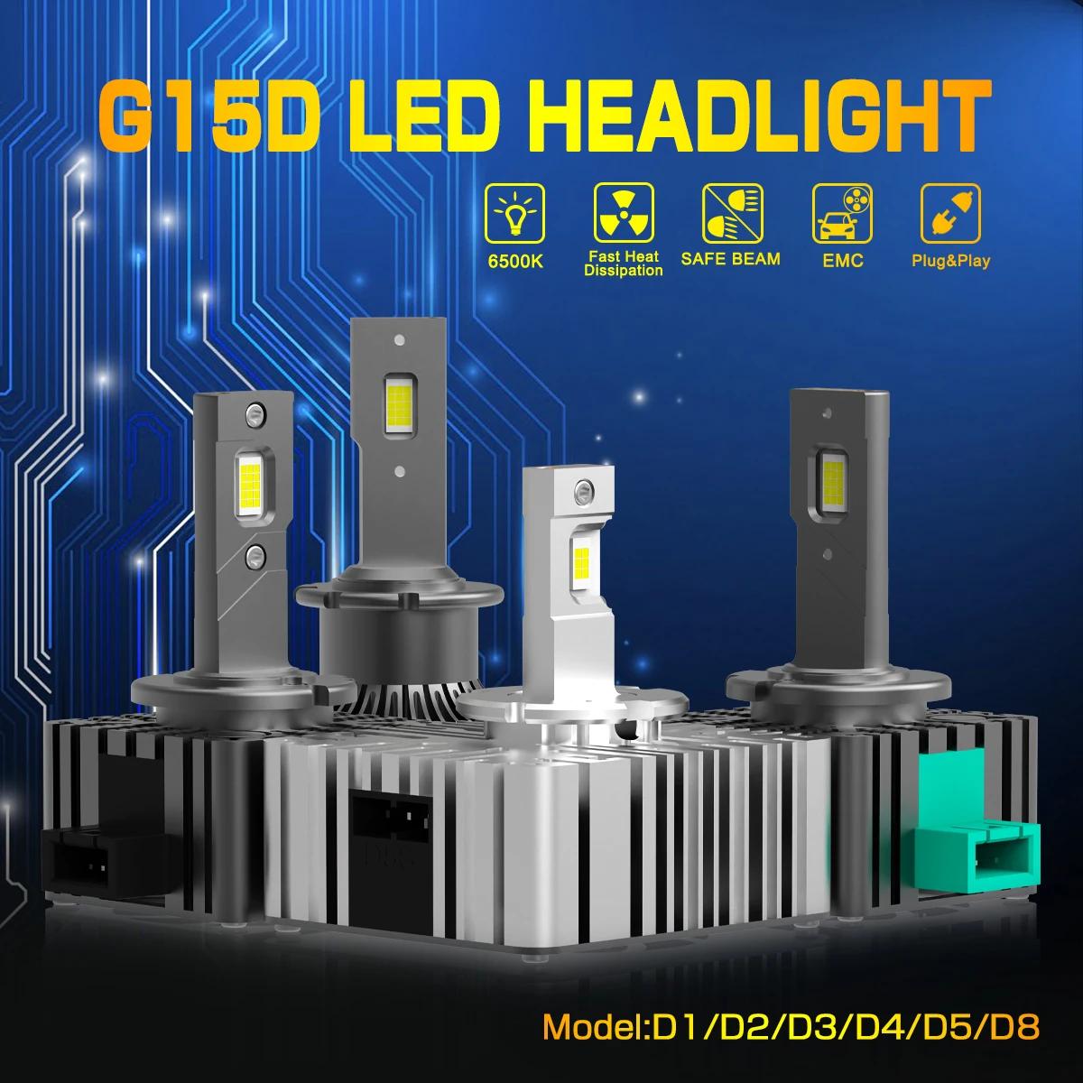 G-view D Series Play And Plug Led Headlight Bulb D5s D4s D4r D3s D3r D1s D8s D5s Led 6000k D5s ...