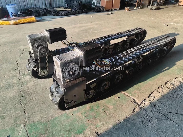 Robot tank Tracked Chassis Robot Rubber Crawler Tracked tank Vehicle ...