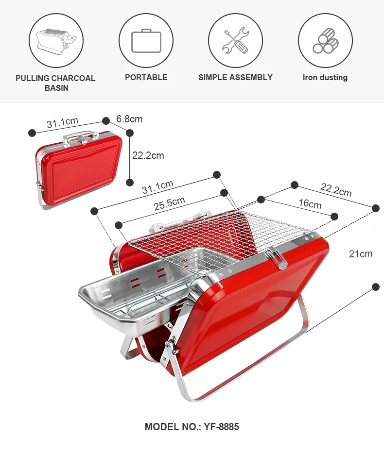 Outdoor Kitchen Barbecue Draagbare Bbq Grill Tragbarer Grill Outdoor ...