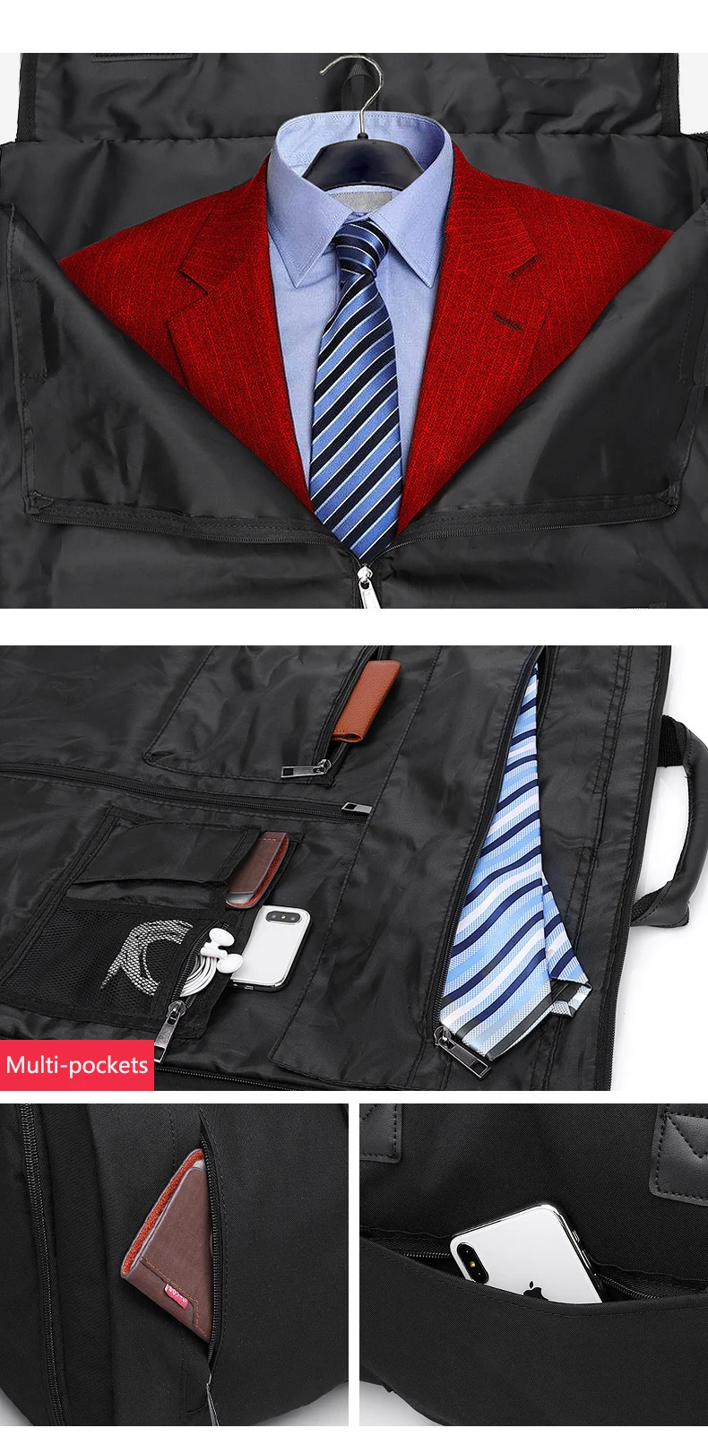 Foldable Business Travel Suit Duffel Garment Bag Men Handbag