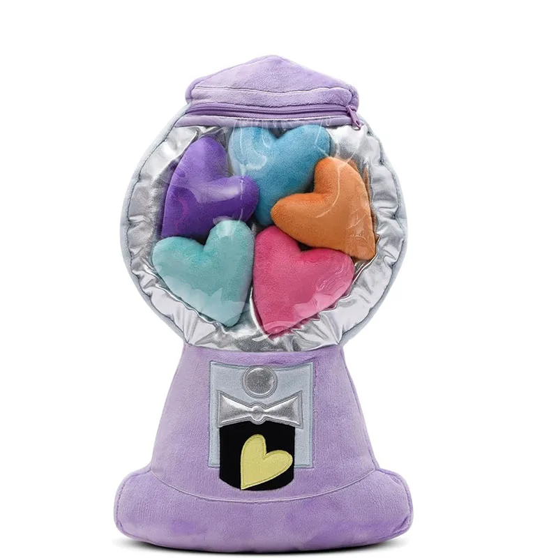 S424 16.5 Inch Gumball Machine Fleece Pillow Set Mini Heart Pillows ...