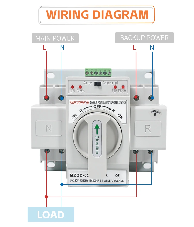 Generator ATS Controller Automatic Transfer Switch Panel 63A 2P 4p 400v ...