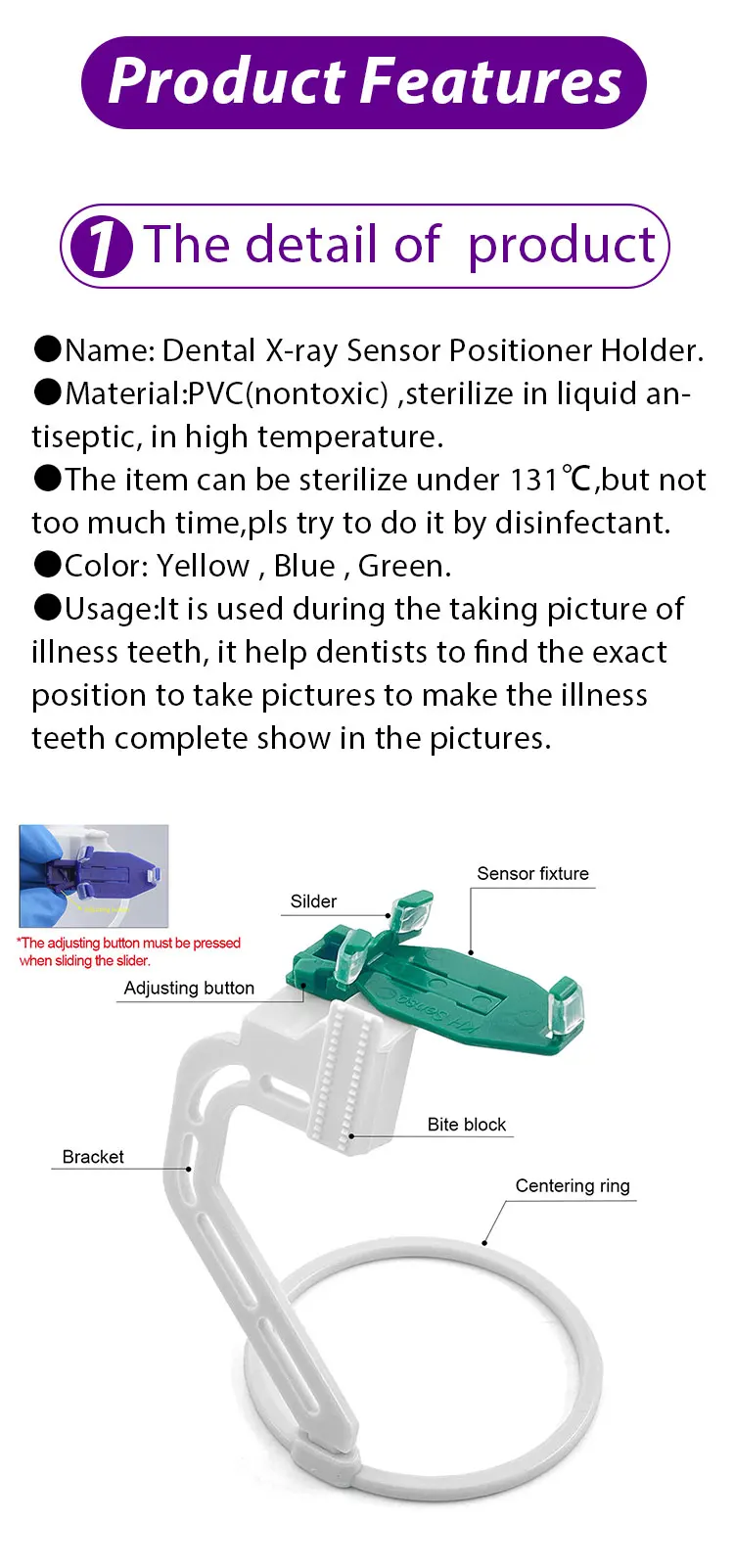 Dental X-Ray Sensor Positioner Holder Dental Lab Digital X-Ray Film ...