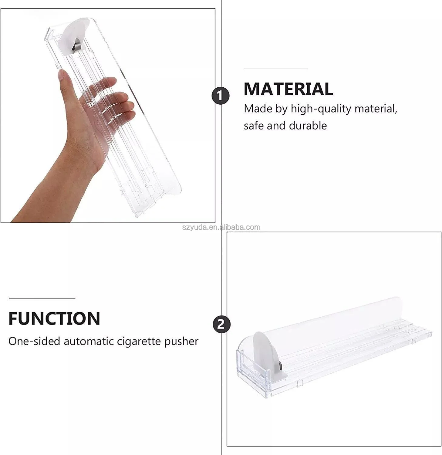 Acrylic Spring Shelf Pushers System - Adjustable & Versatile