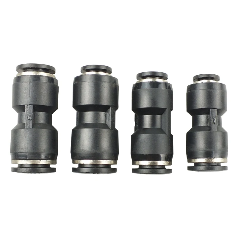 Black Tracheal Joint Pneumatic Connector Pneumatic Straight Joint Black ...