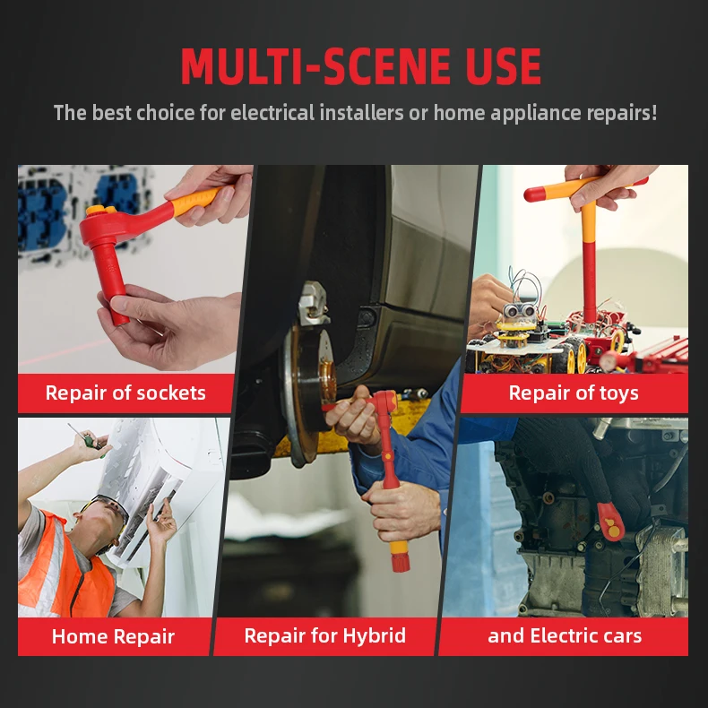 Electric Vehicle Car Repair Insulation Socket Wrench Screwdriver 1000v ...