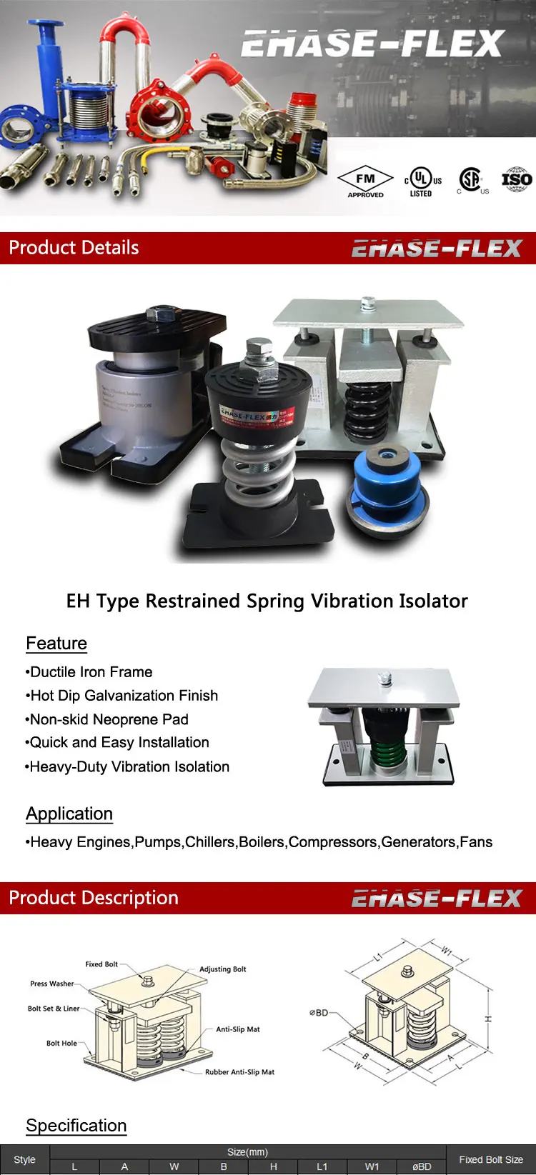 Anti Vibration Spring Isolator Heavy Duty Vibration Isolator for HVAC ...