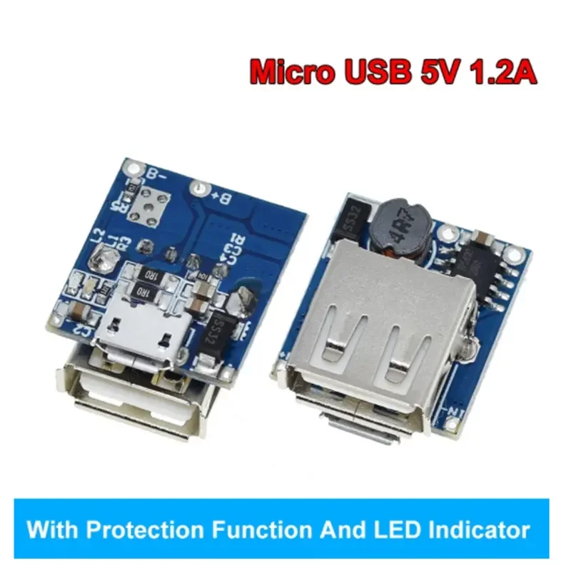 Type-C / Micro USB 5V 1A 2A Boost Converter Step-Up Power Module Mobile ...
