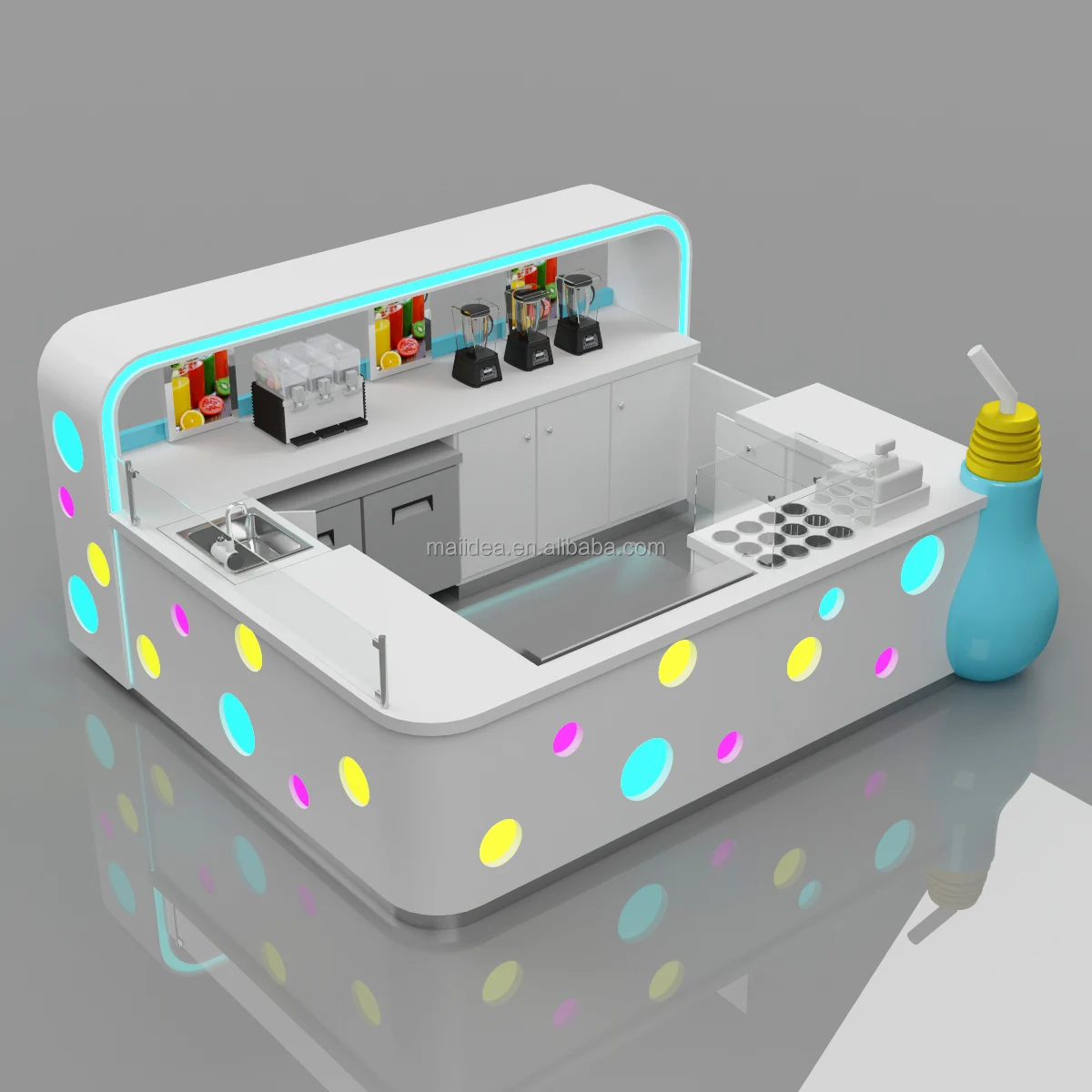 Bubble Tea Display Kiosk - Stylish & Popular Juice Bar