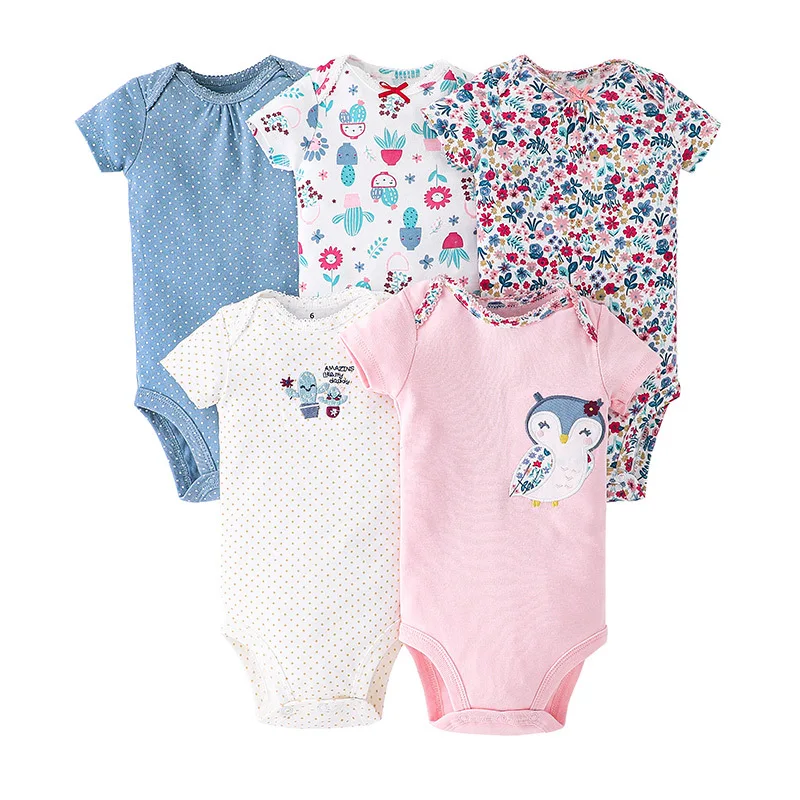Baby Clothing Sets 100% Cotton Baby Bodysuits Short Sleeves Baby ...