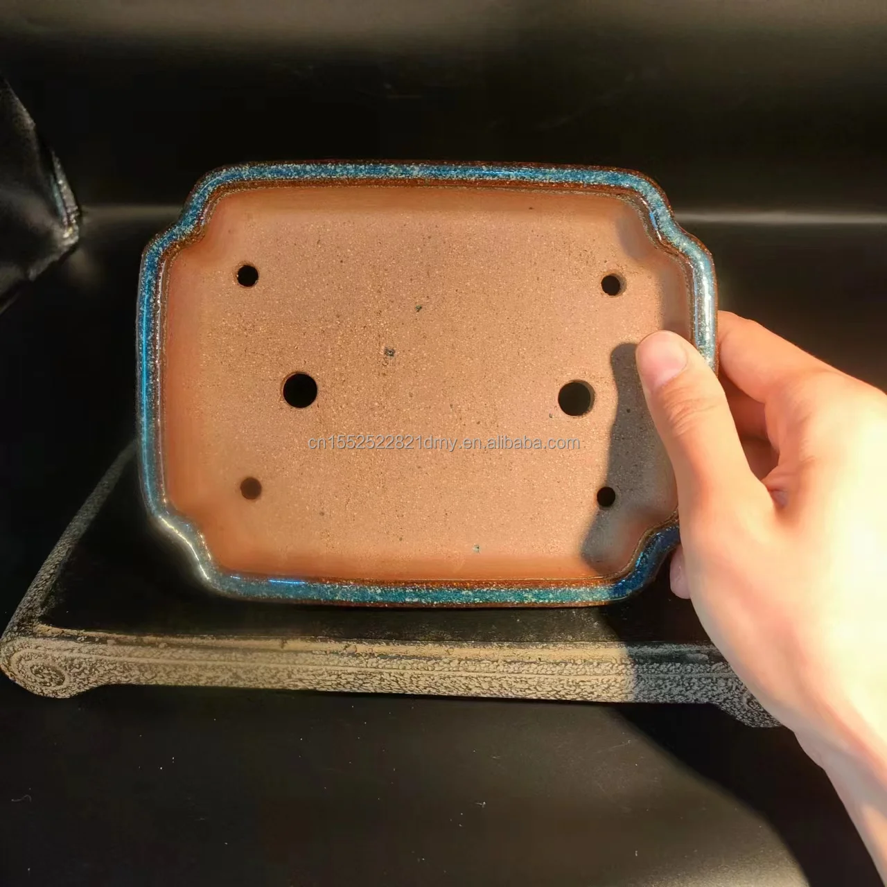 Classic Yamadori High-Temperature Glazed Bonsai Pot