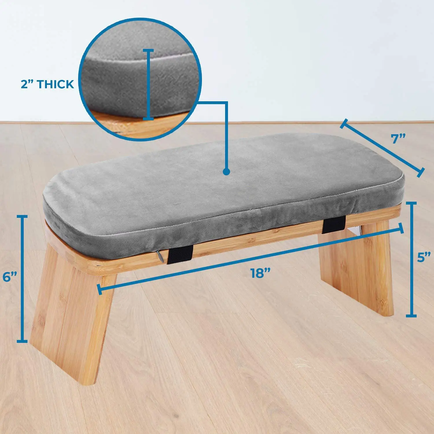 Ergonomic Meditation Stool - Comfortable Bamboo Bench