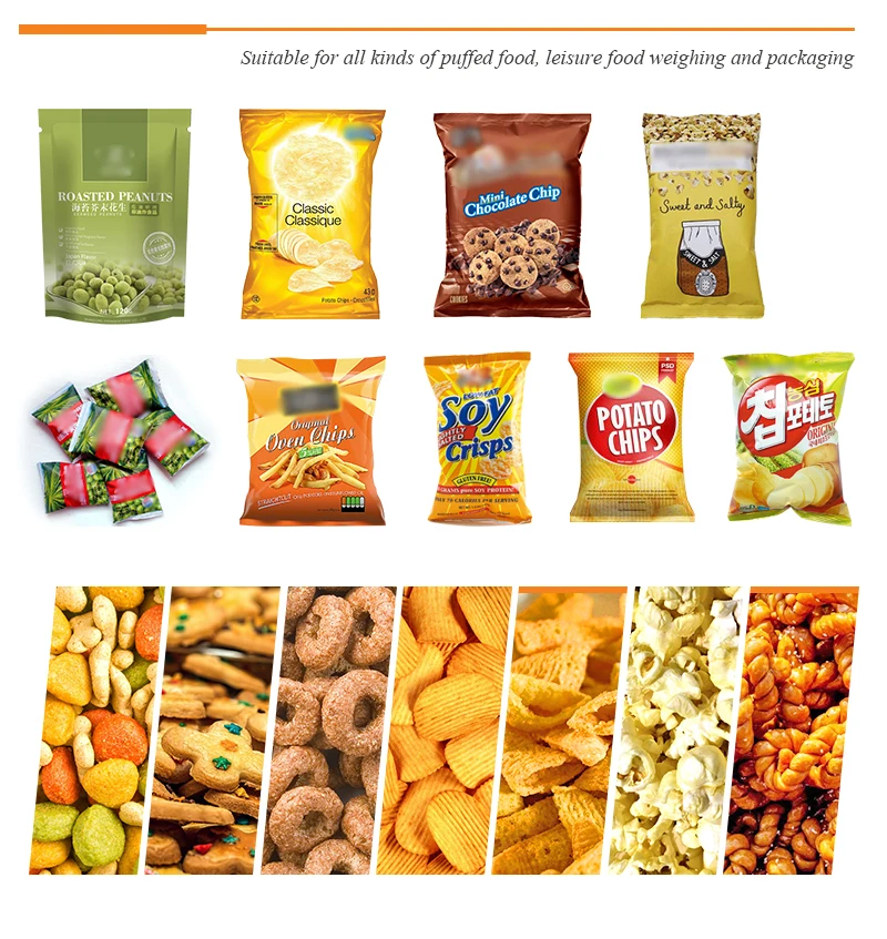 Automatic Potato Chip Packaging Machine Puffed Snack Food Weighting ...