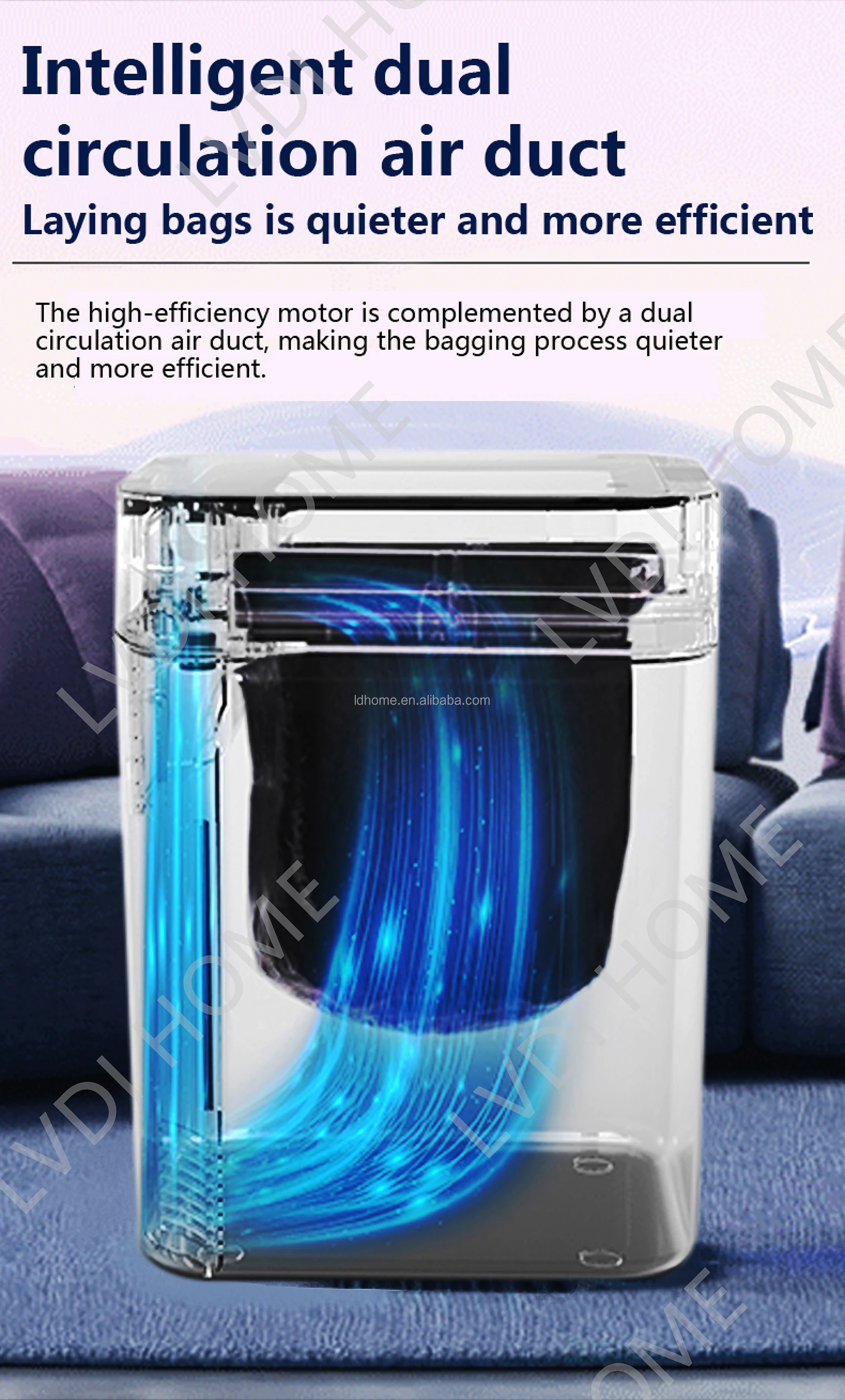 20L Self Sealing Diaper Pail Bin Automatic Trash Garbage Can Smart ...