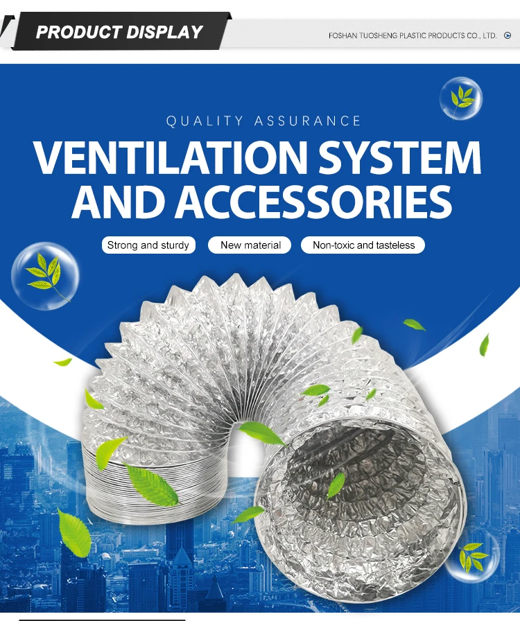 Ventilation Flexible Duct For Hvac Ventilation Pvc Aluminum Foil Tube ...