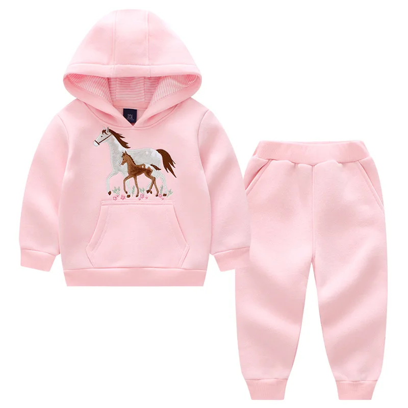 Custom Autumn Children Tracksuits Sets 100% Cotton Fleece