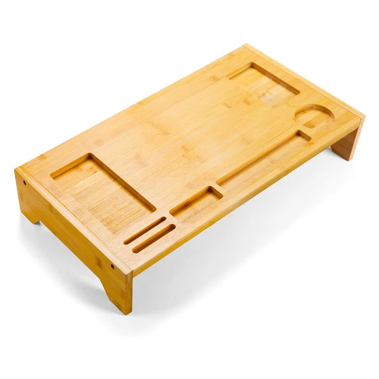 Portable Bamboo Desktop Organizer Multi-use Bamboo Set Wood Office ...