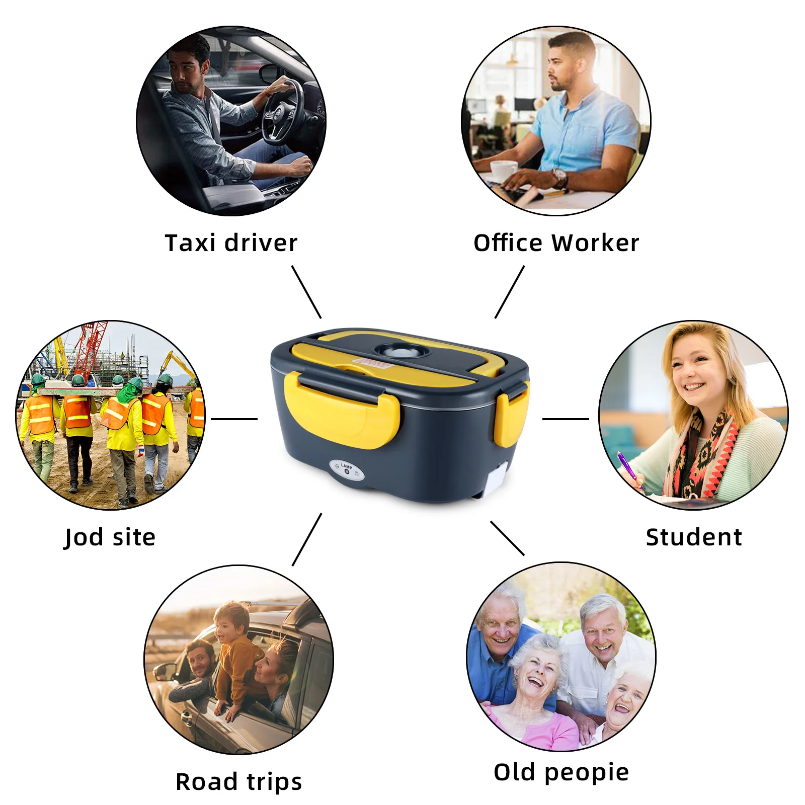 Fxl837 2-in-1 Bento Lunch Box Safe Stainless Steel Food Warmer Electric ...