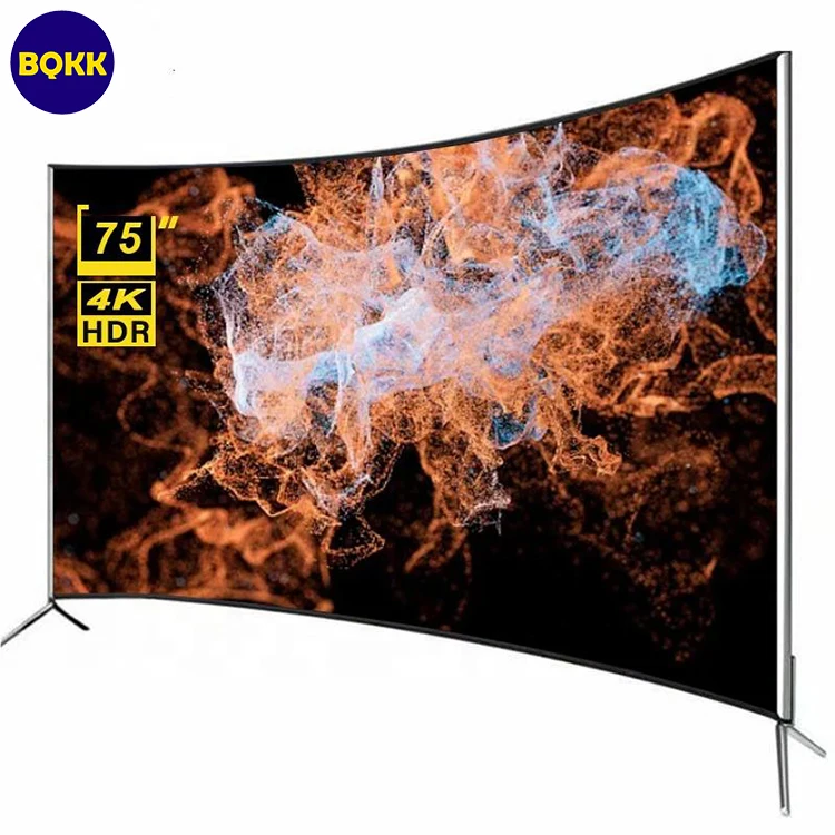 Factory OEM LED Television 4K 75 inch Curved Smart TV 4K Big Screen ...