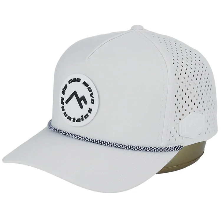 High Quality Custom 5 Panel Rubber Pvc Logo Rope Baseball Cap ...