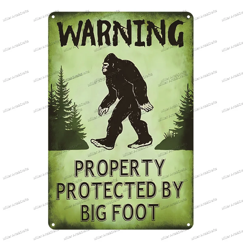 Retro Tin Sign Bigfoot Sasquatch Metal Poster Man Cave Bar Pub Decor ...